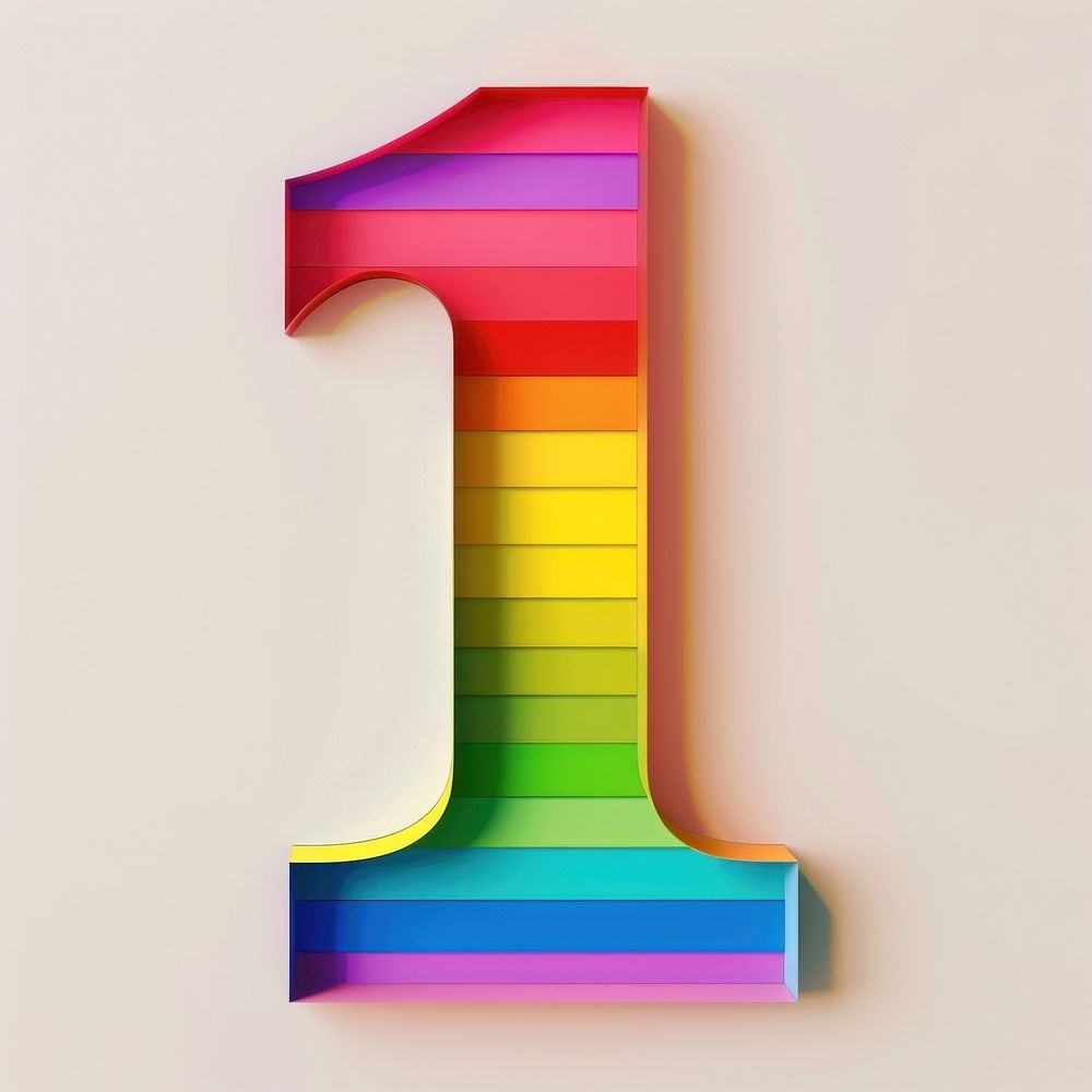 Rainbow number 1 letterbox mailbox | Free Photo Illustration - rawpixel