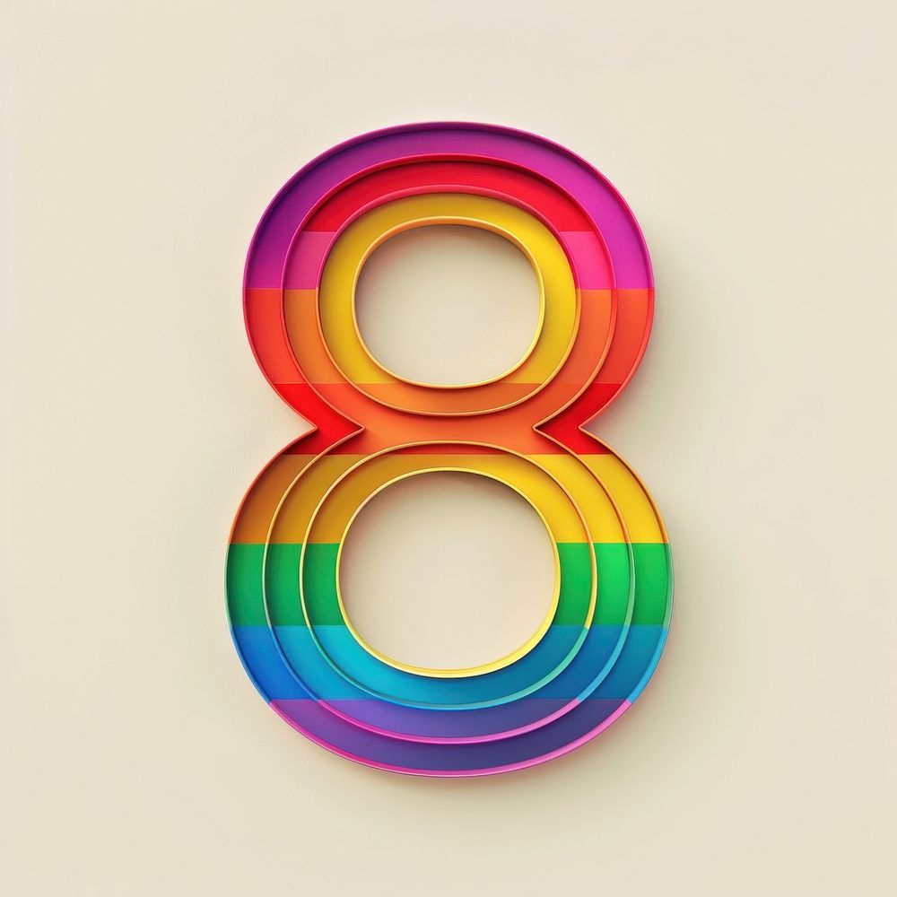 Rainbow number 8 symbol text | Premium Photo Illustration - rawpixel