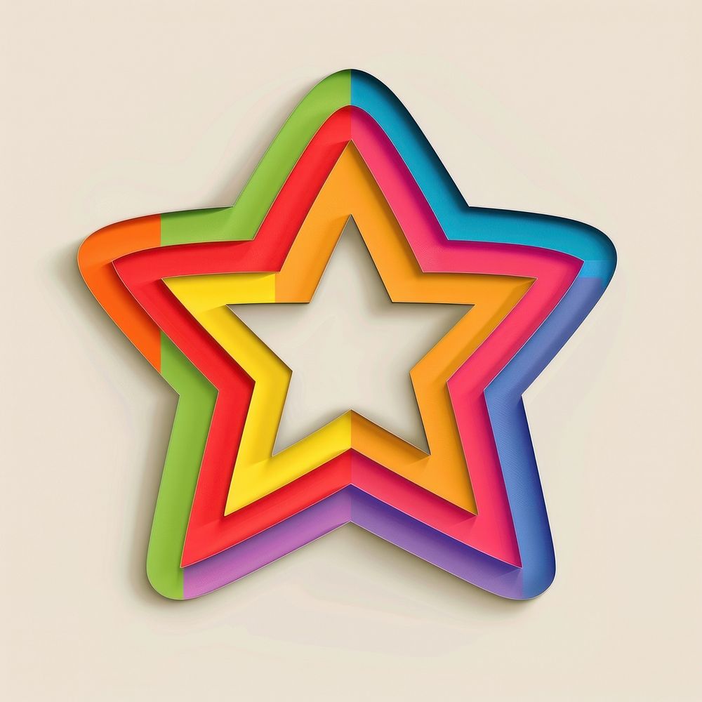 Rainbow Star Shape Symbol Cross Premium Photo Illustration Rawpixel
