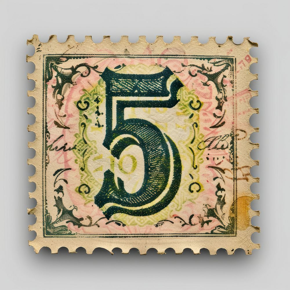 Stamp alphabet number 5 text | Free Photo Illustration - rawpixel