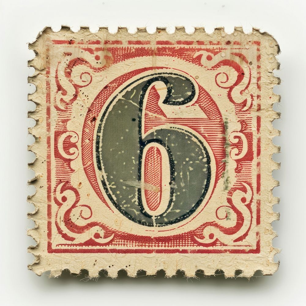 Stamp alphabet number 6 font | Free Photo Illustration - rawpixel