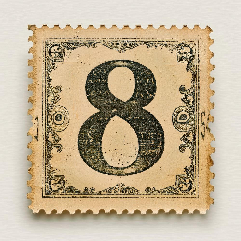 Stamp alphabet number 8 text | Premium Photo Illustration - rawpixel