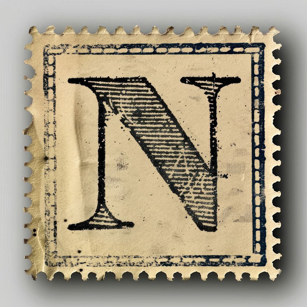 Stamp alphabet N number text | Free Photo Illustration - rawpixel