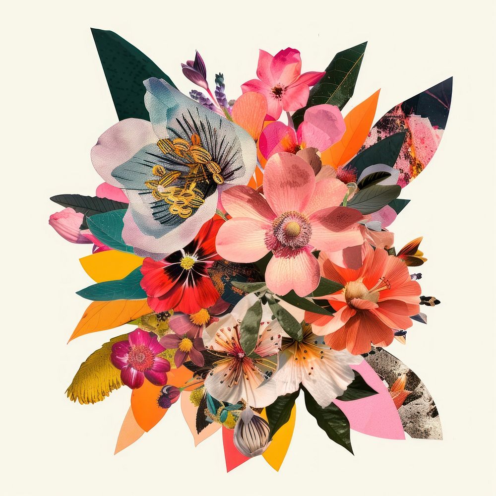 Flower Collage Global pattern flower | Free Photo Illustration - rawpixel