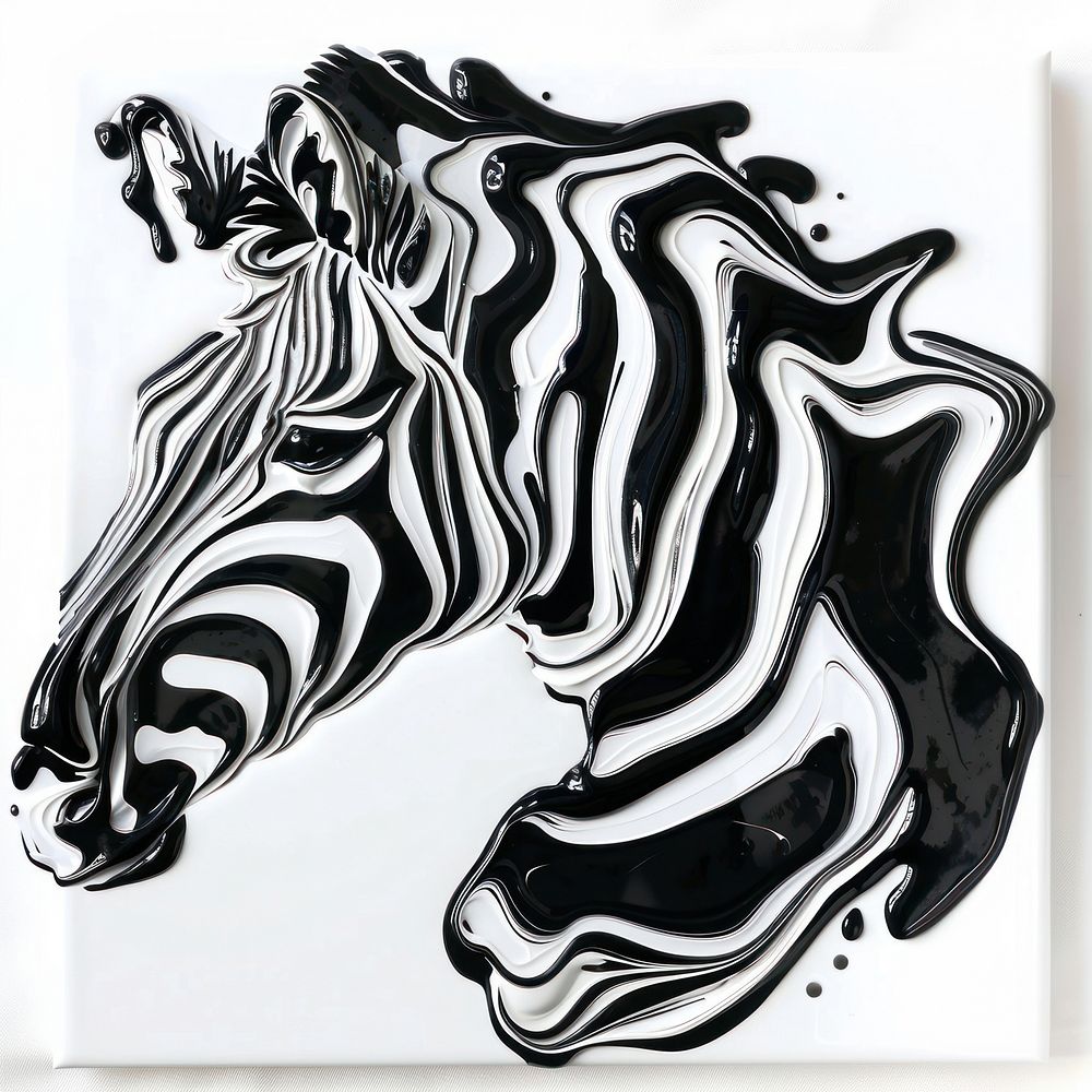Acrylic pouring zebra illustrated blackboard | Free Photo - rawpixel