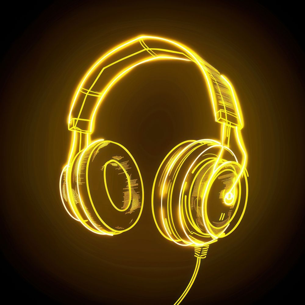 Headphone icon yellow headphones electronics. | Free Photo Illustration ...