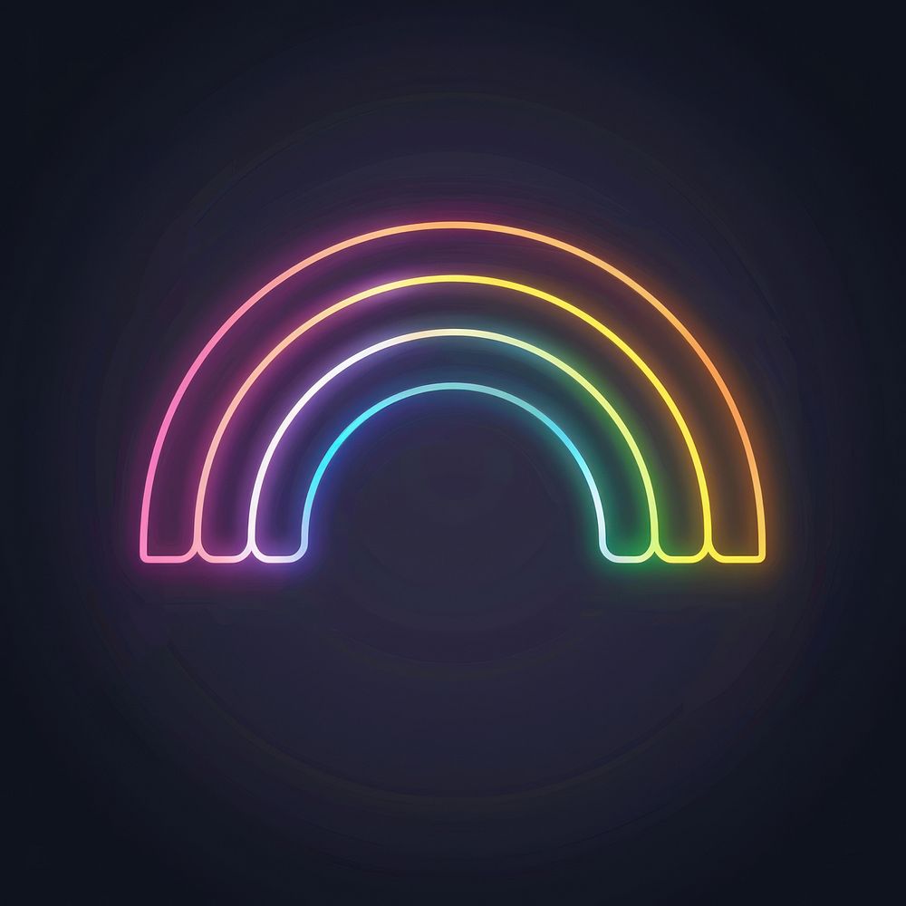Rainboe icon neon light disk. | Free Photo Illustration - rawpixel