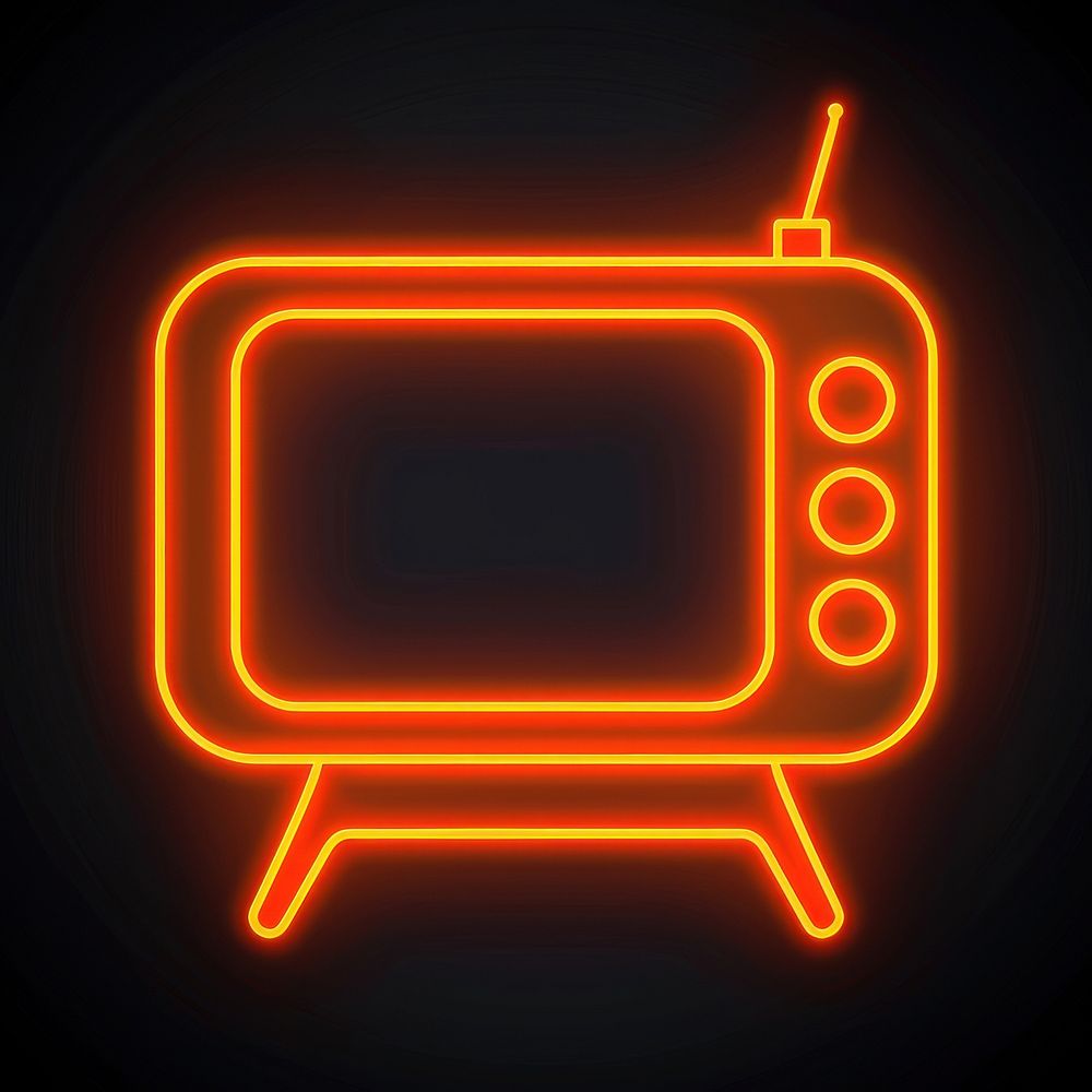 Tv icon neon transportation railway. | Premium Photo Illustration ...