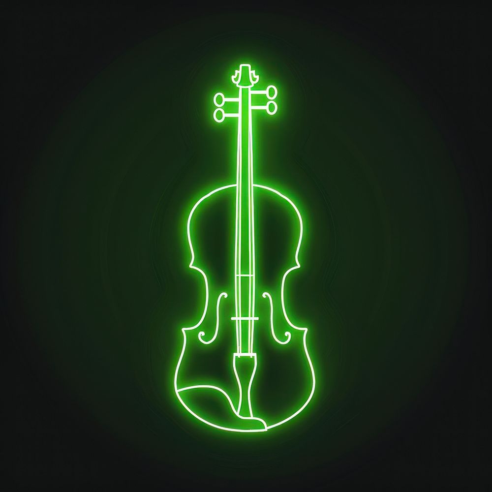 Violin icon neon fiddle symbol. | Premium Photo Illustration - rawpixel