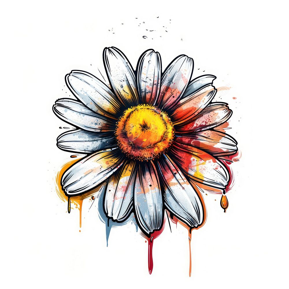 Graffiti daisy art illustrated asteraceae | Free Photo Illustration ...