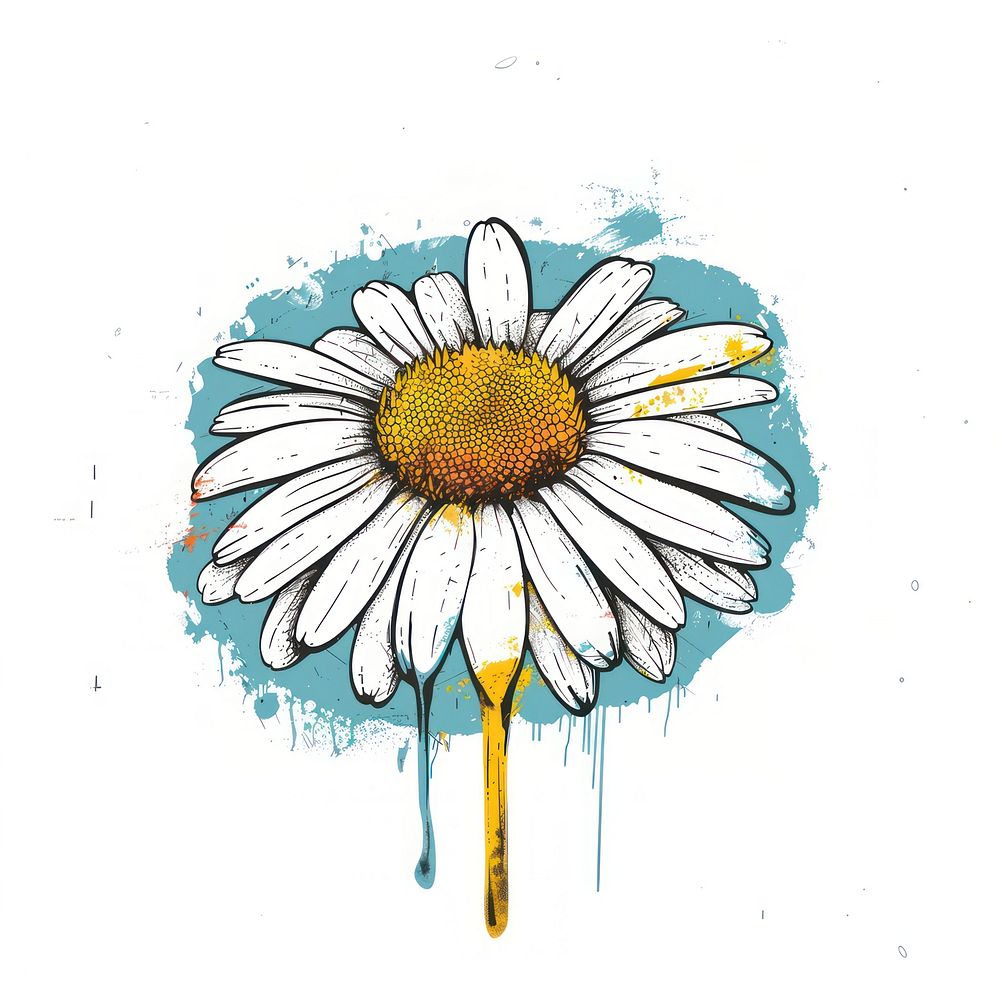 Graffiti daisy art asteraceae sunflower. | Premium Photo Illustration ...
