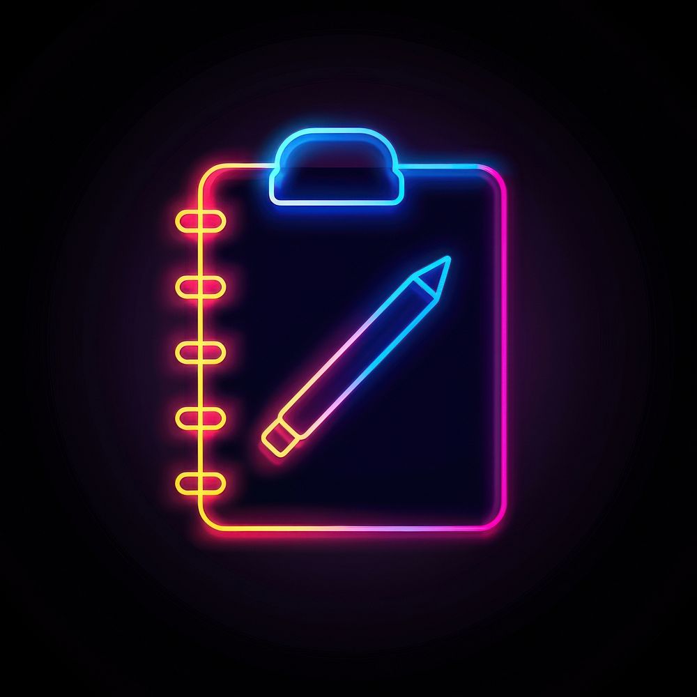 Notebook neon light line. | Premium Photo Illustration - rawpixel