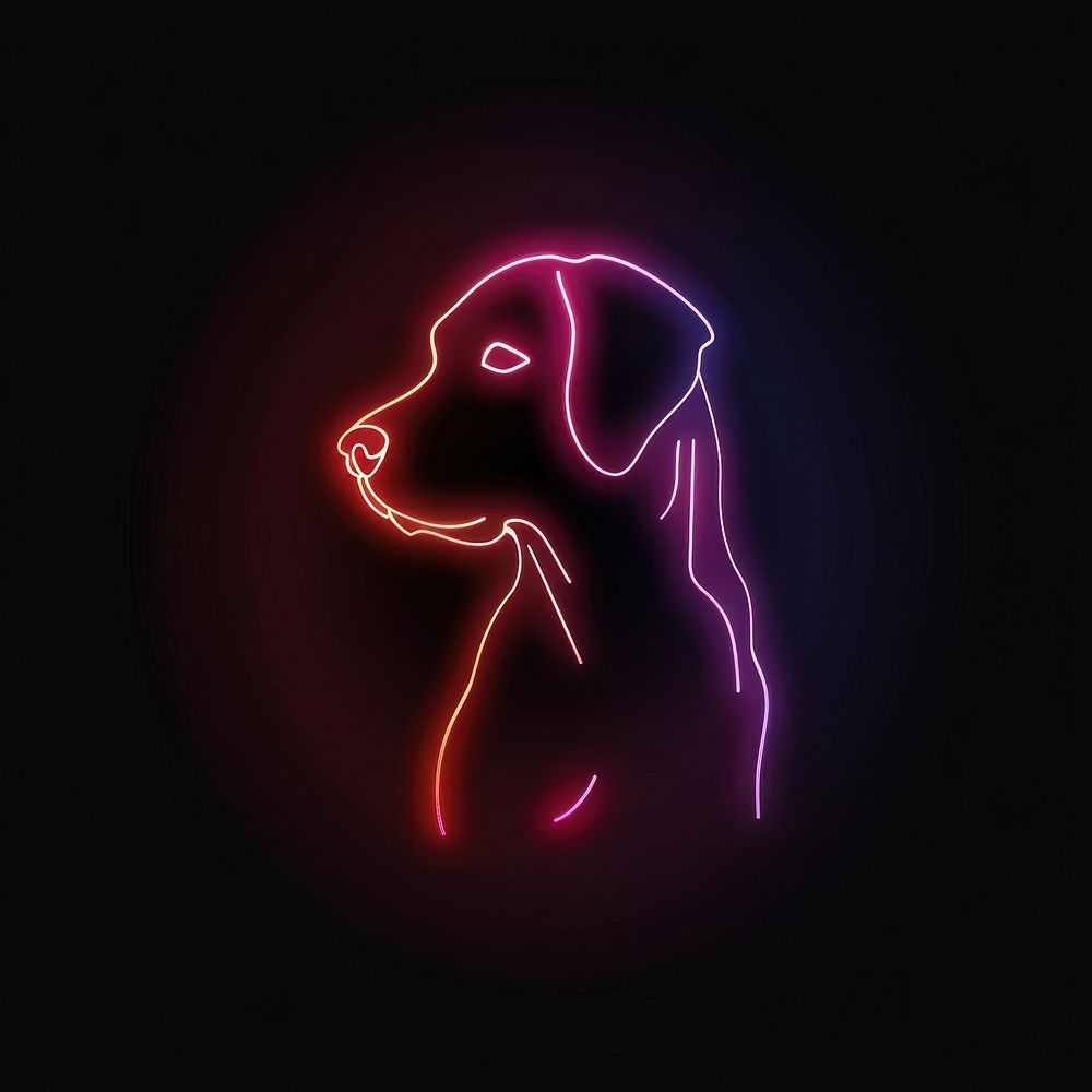 Dog light night line. | Free Photo Illustration - rawpixel