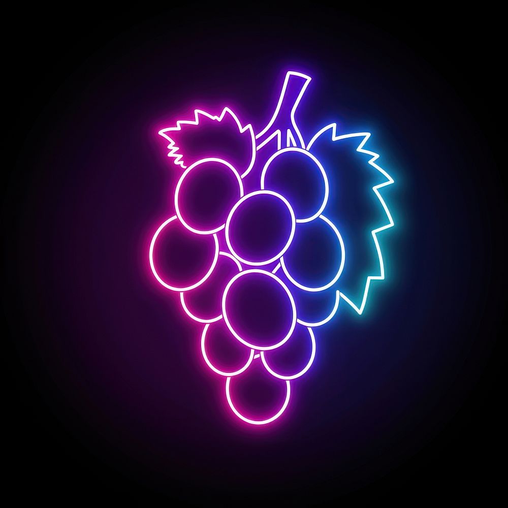 Grapes neon purple light. | Free Photo Illustration - rawpixel