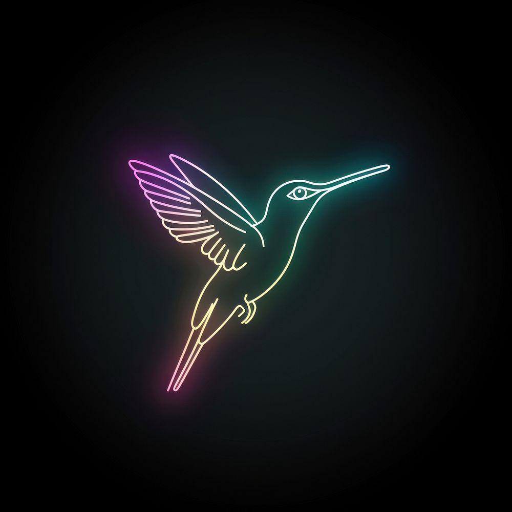 Hummingbird neon animal nature. | Premium Photo Illustration - rawpixel