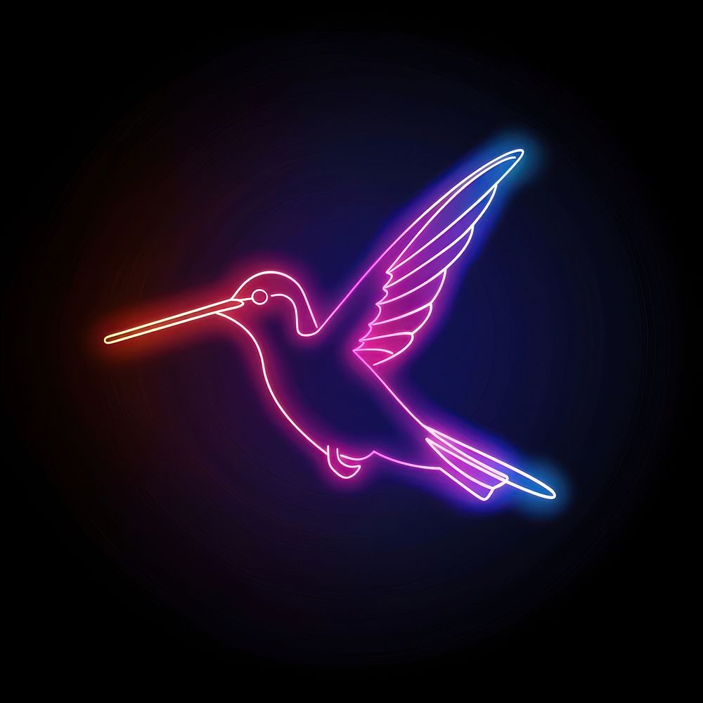 Hummingbird neon purple nature. | Free Photo Illustration - rawpixel