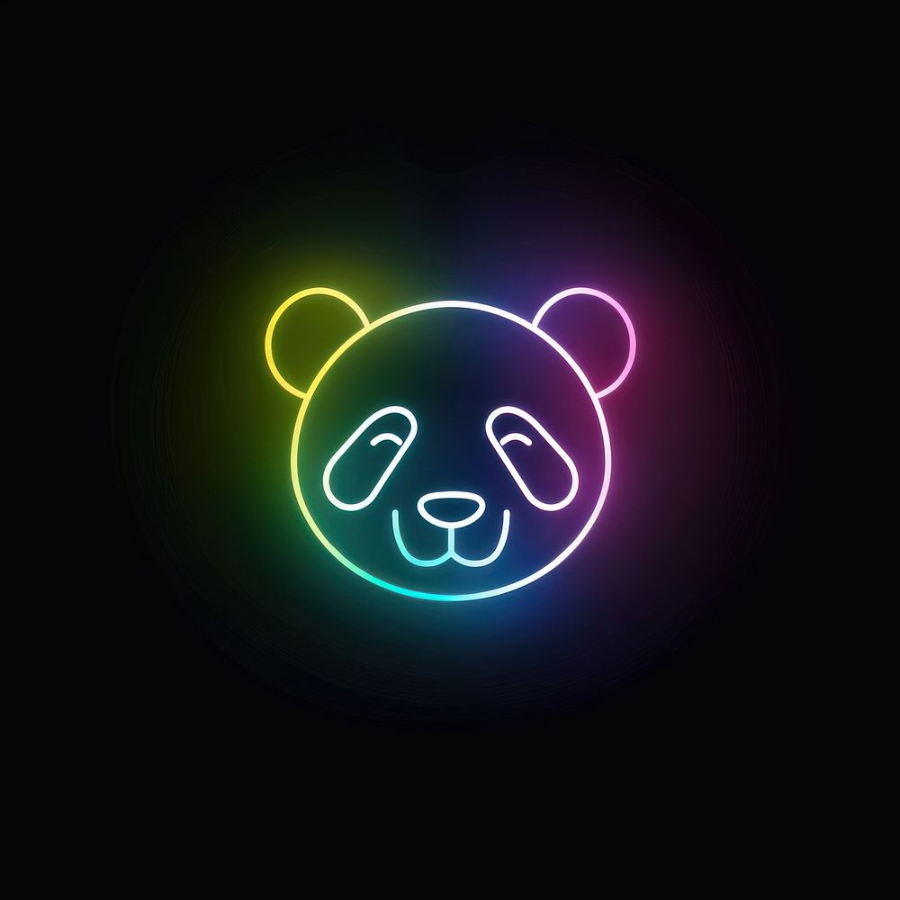Panda neon light night. | Premium Photo Illustration - rawpixel