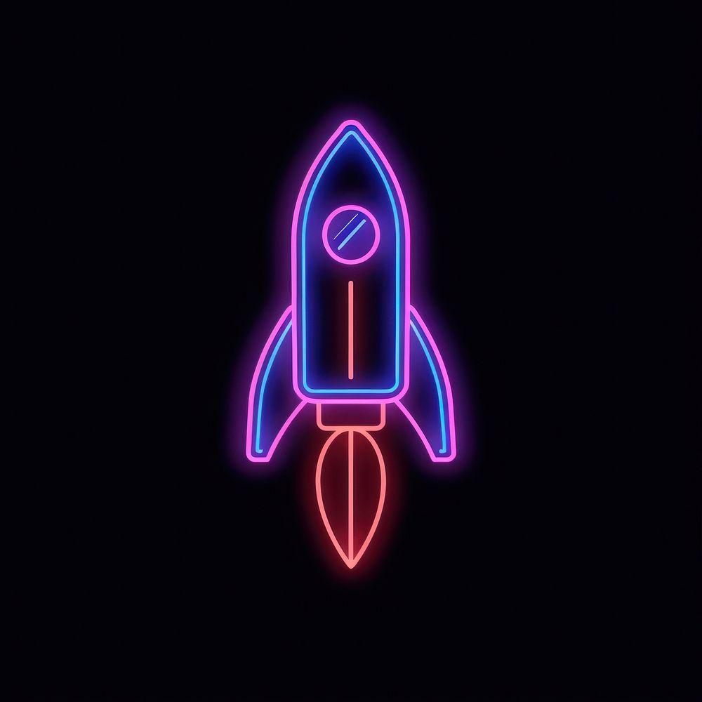 Rocket neon astronomy outdoors. | Premium Photo Illustration - rawpixel