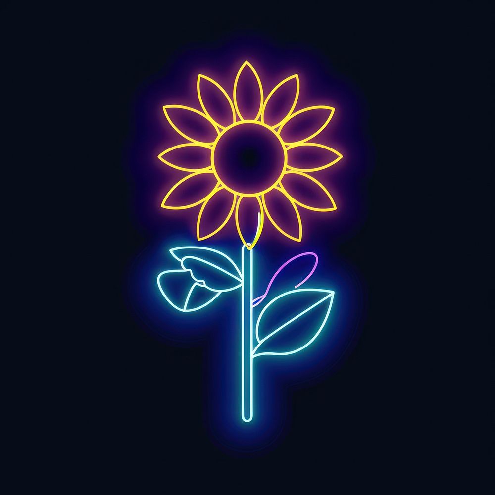Sunflower neon astronomy outdoors. | Premium Photo Illustration - rawpixel