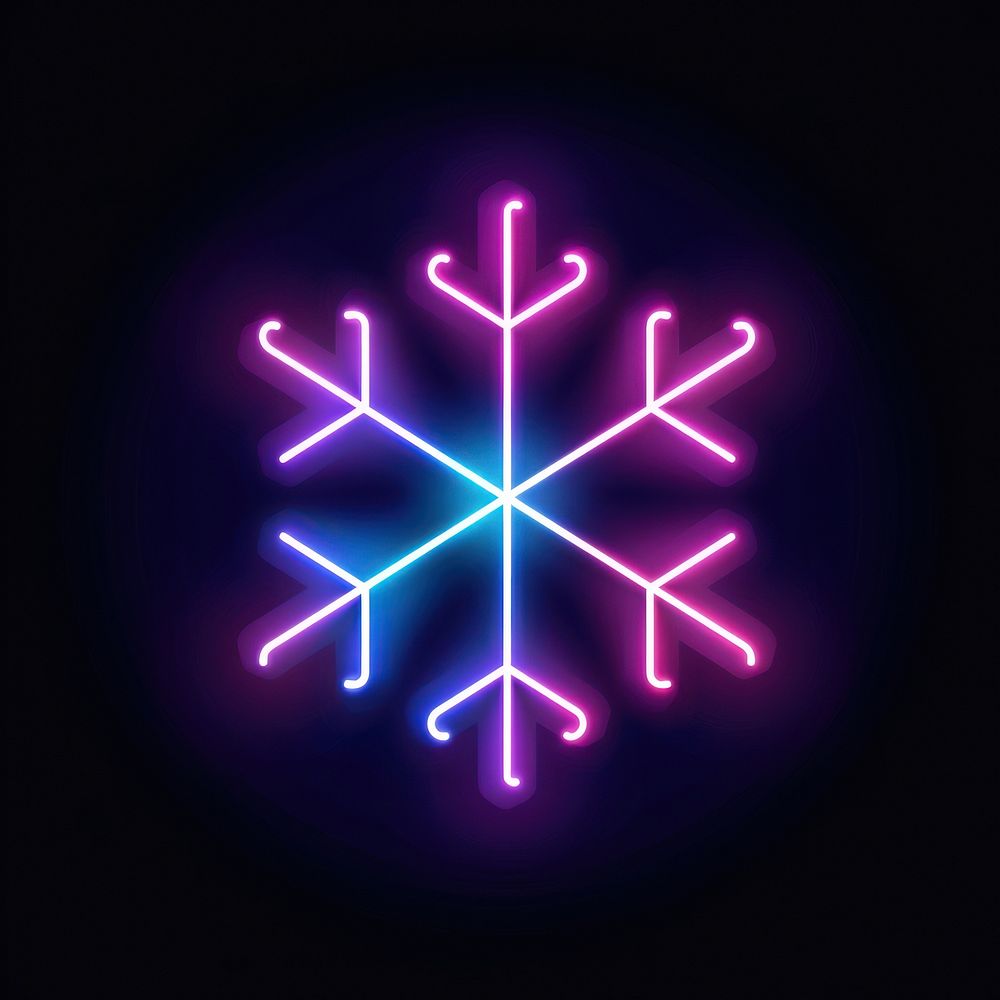 Snow flake neon light line. | Free Photo Illustration - rawpixel