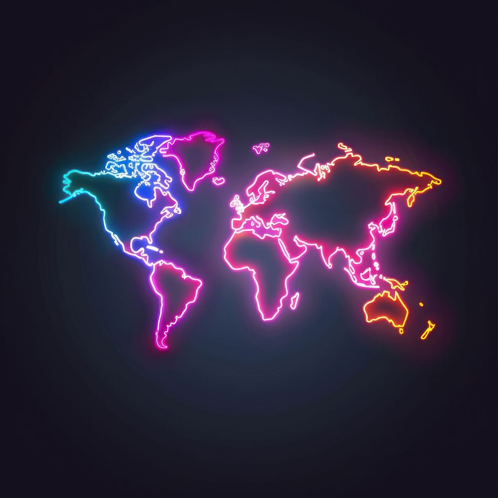 World map purple light night. | Free Photo Illustration - rawpixel
