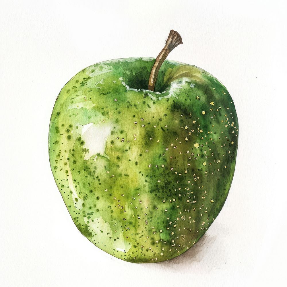 Green apple painting fruit plant. | Premium Photo Illustration - rawpixel