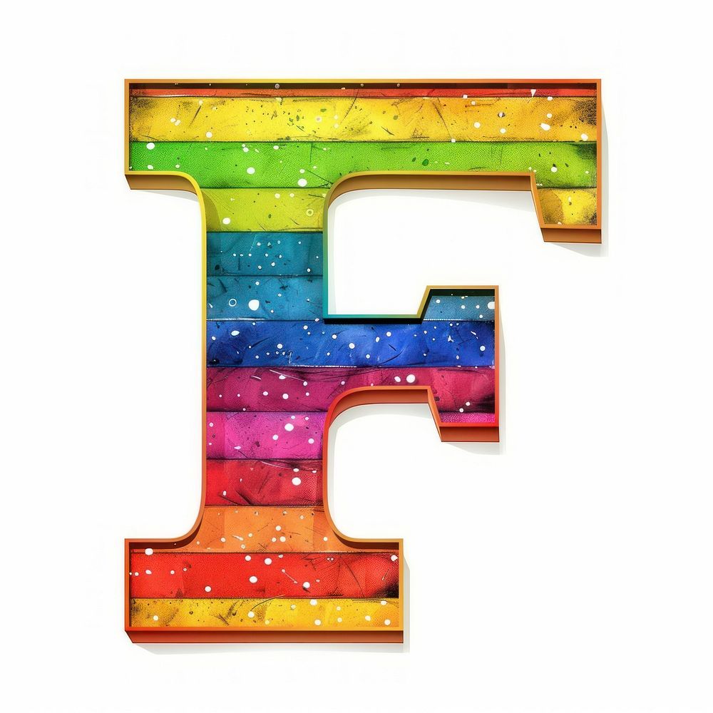 Rainbow alphabet F furniture number | Free Photo Illustration - rawpixel