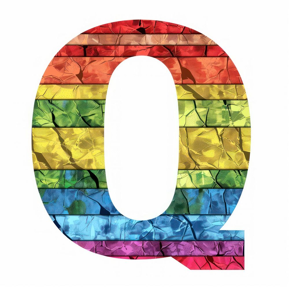 Rainbow alphabet Q number symbol | Free Photo Illustration - rawpixel
