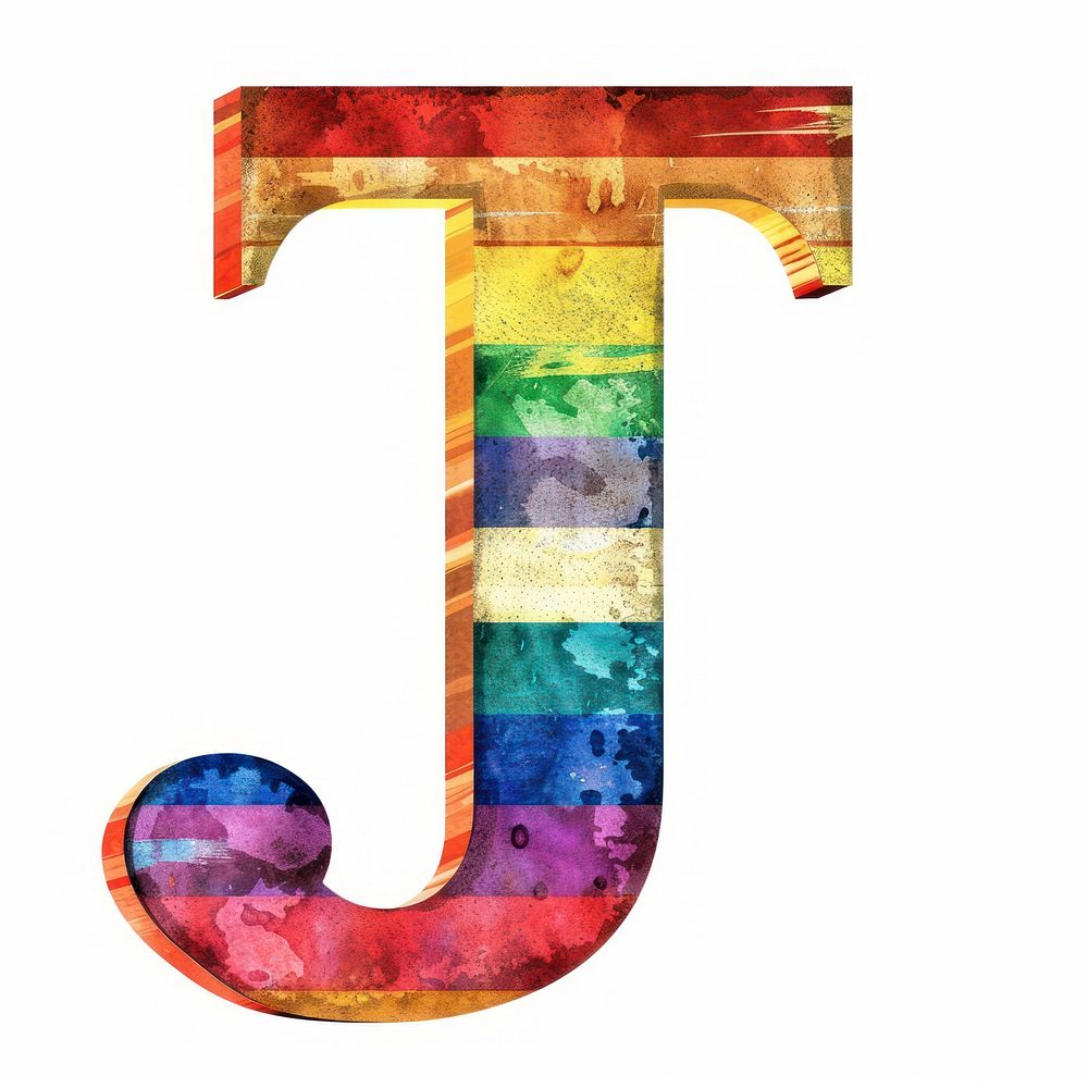 Rainbow alphabet J number symbol | Free Photo Illustration - rawpixel
