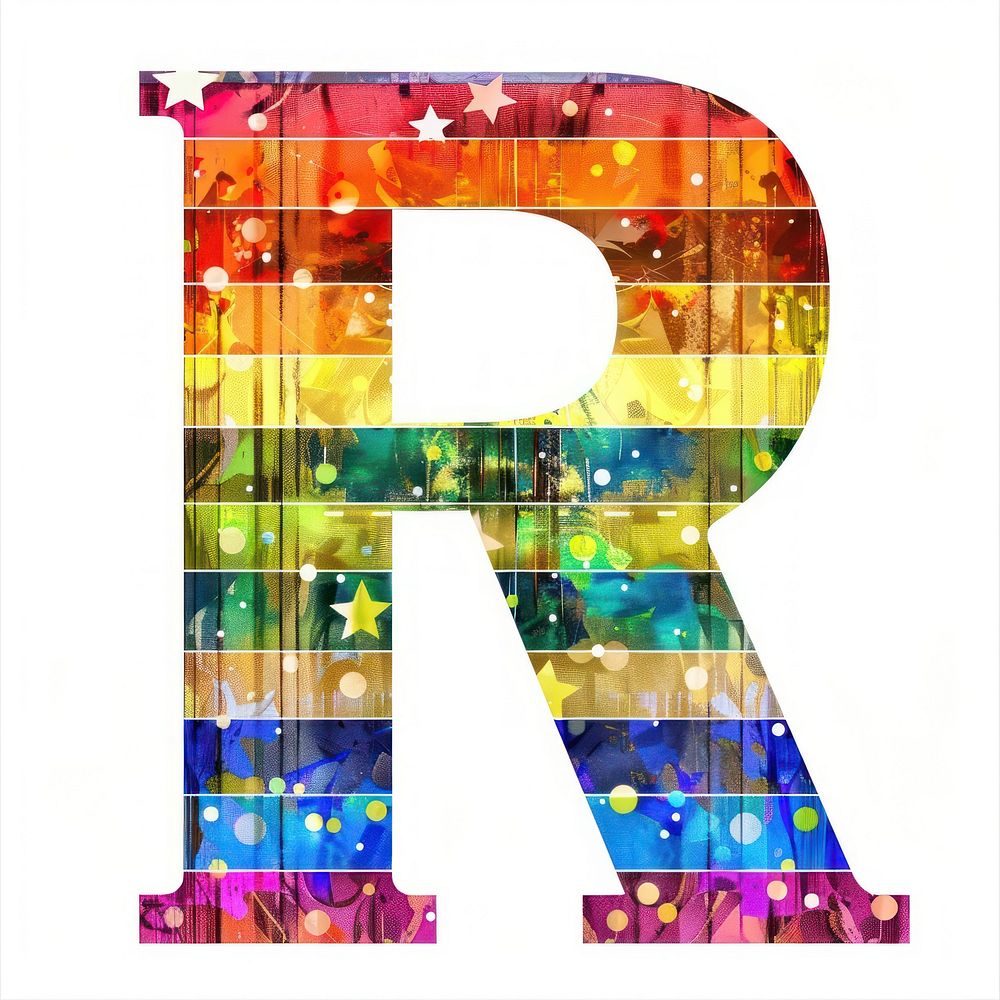 Rainbow alphabet R number symbol | Free Photo Illustration - rawpixel