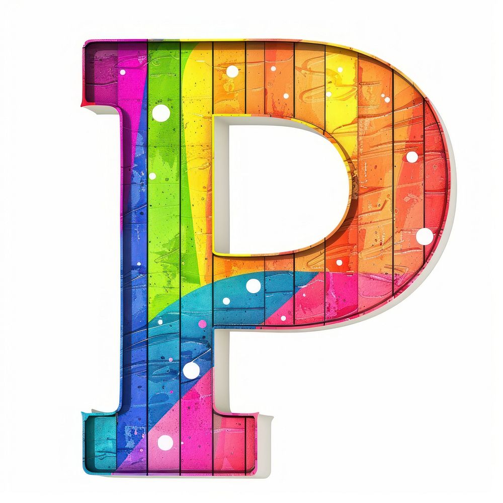Rainbow alphabet P number symbol | Free Photo Illustration - rawpixel