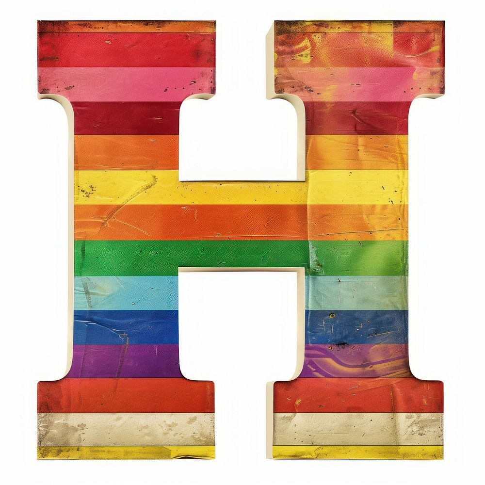 Rainbow alphabet H collage symbol | Free Photo Illustration - rawpixel