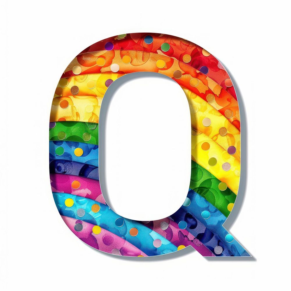 Rainbow alphabet Q number symbol | Free Photo Illustration - rawpixel