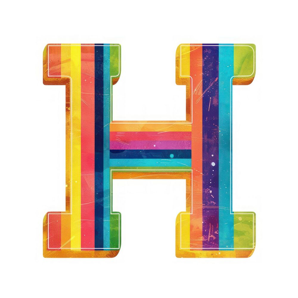 Rainbow alphabet H graphics symbol | Free Photo Illustration - rawpixel