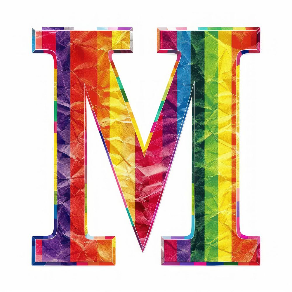 Rainbow alphabet M blackboard number | Free Photo Illustration - rawpixel