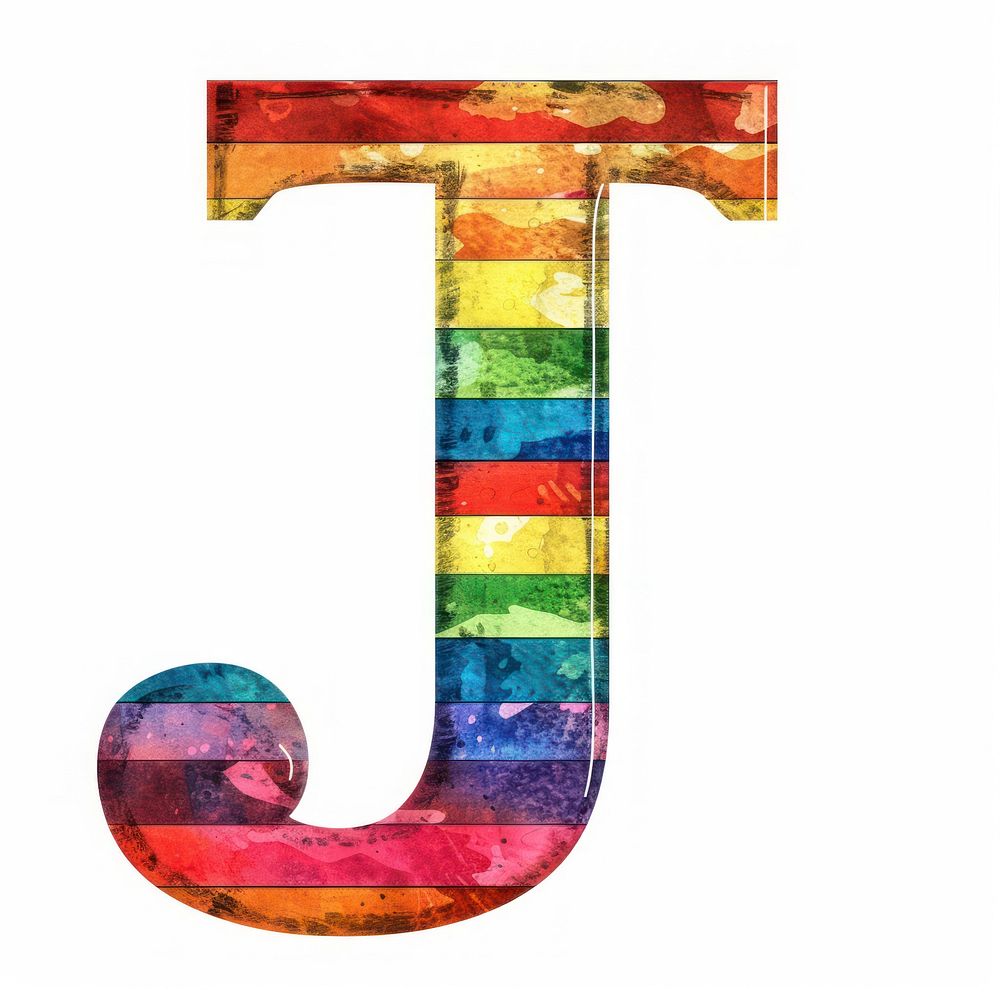 Rainbow alphabet J number symbol | Free Photo Illustration - rawpixel