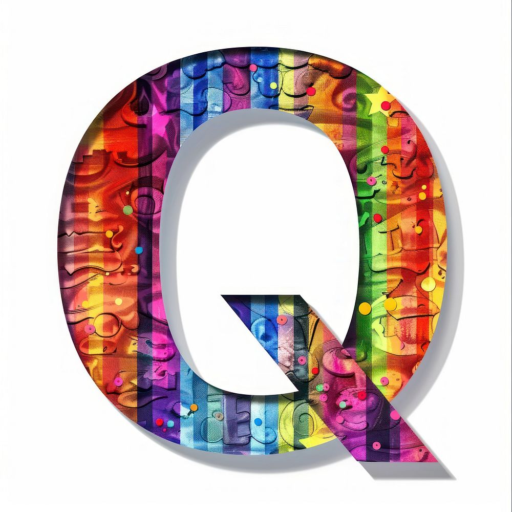 Rainbow alphabet Q number symbol | Free Photo Illustration - rawpixel