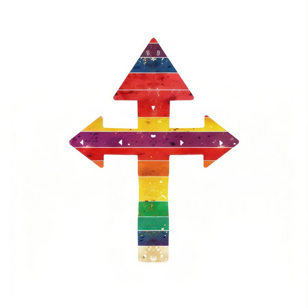 Rainbow direction sign symbol cross | Premium Photo Illustration - rawpixel