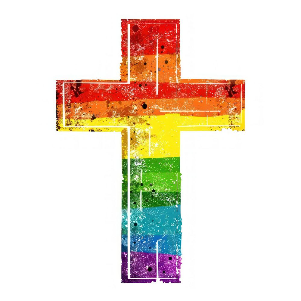 Rainbow with cross sign symbol. | Free Photo Illustration - rawpixel