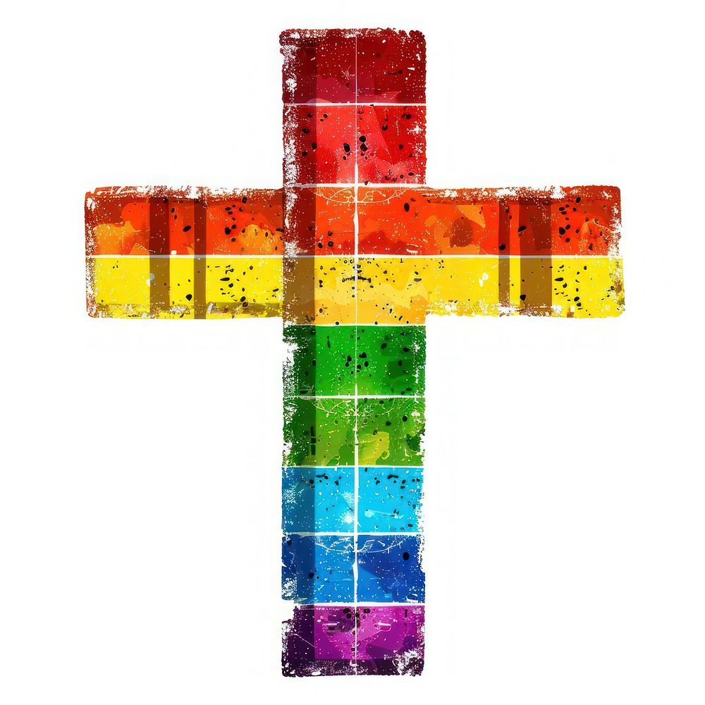 Rainbow with cross sign symbol. | Free Photo Illustration - rawpixel