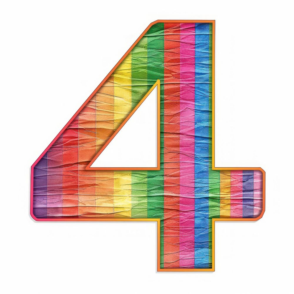 Rainbow number 4 symbol text | Free Photo Illustration - rawpixel