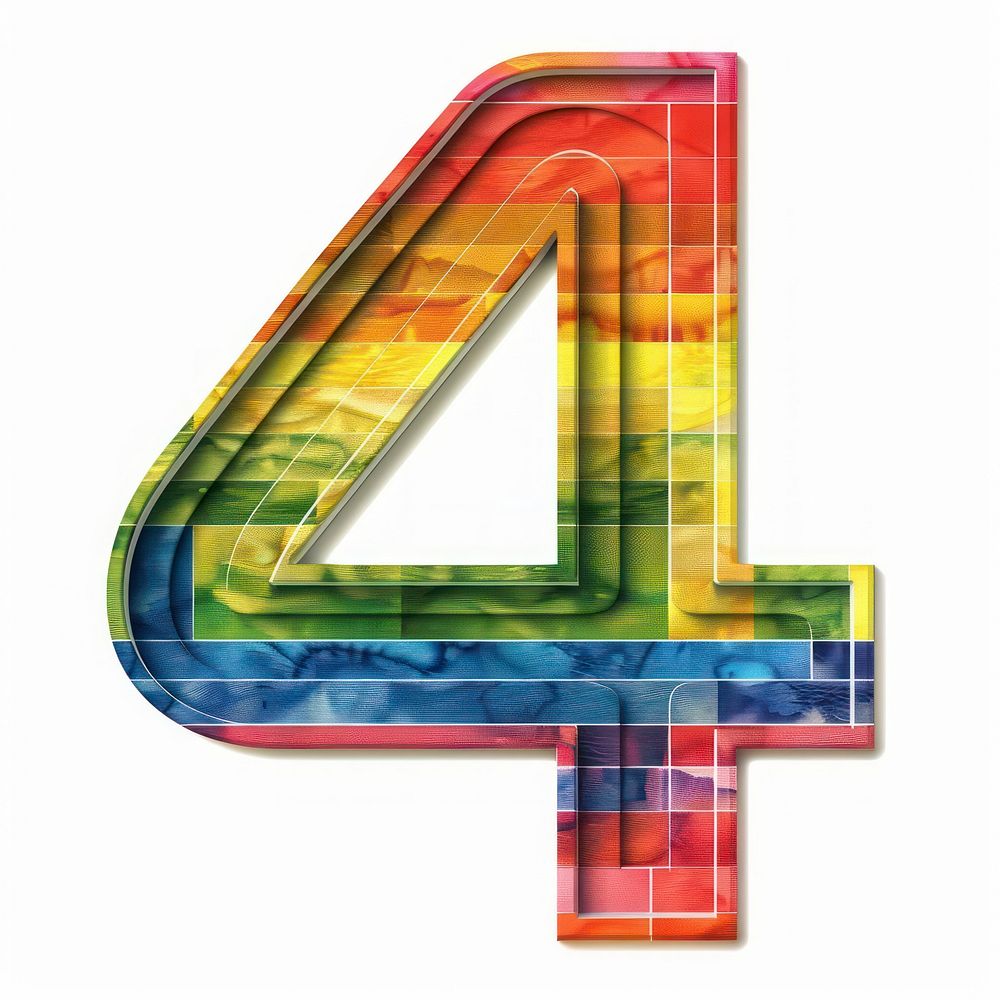 Rainbow number 4 blackboard symbol | Free Photo Illustration - rawpixel