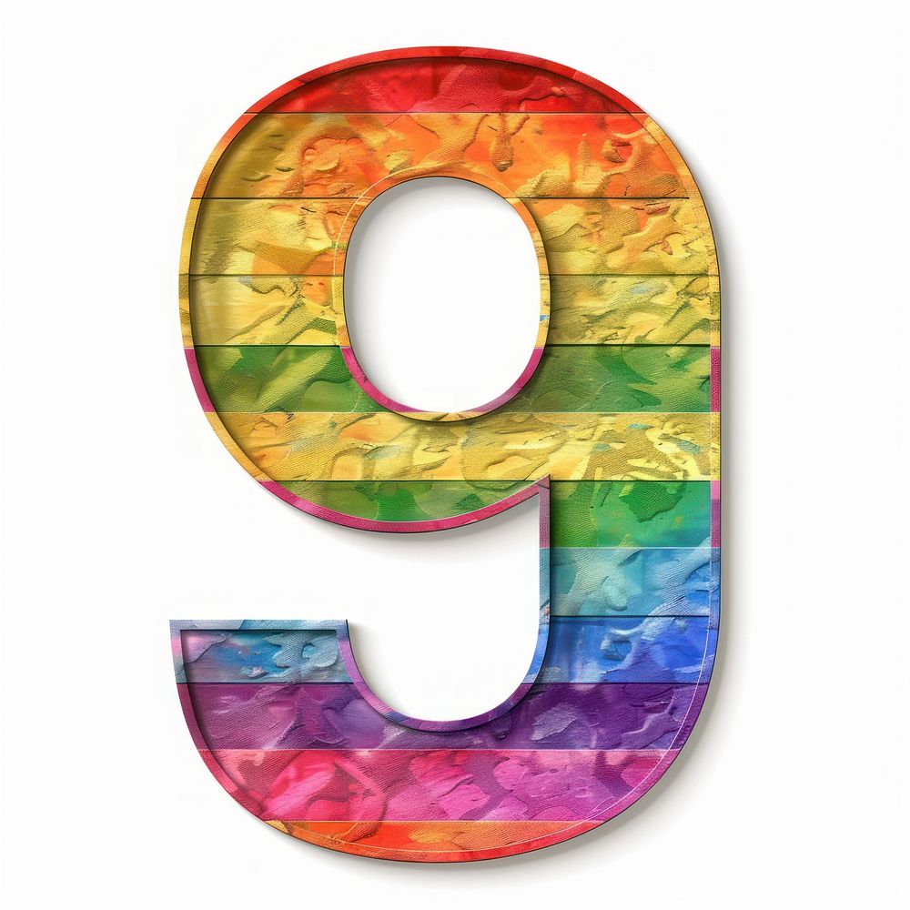 Rainbow number 9 symbol text | Free Photo Illustration - rawpixel