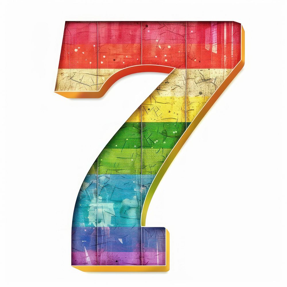 Rainbow number 7 weaponry symbol | Free Photo Illustration - rawpixel