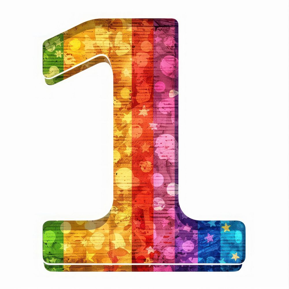 Rainbow number 1 symbol text | Free Photo Illustration - rawpixel