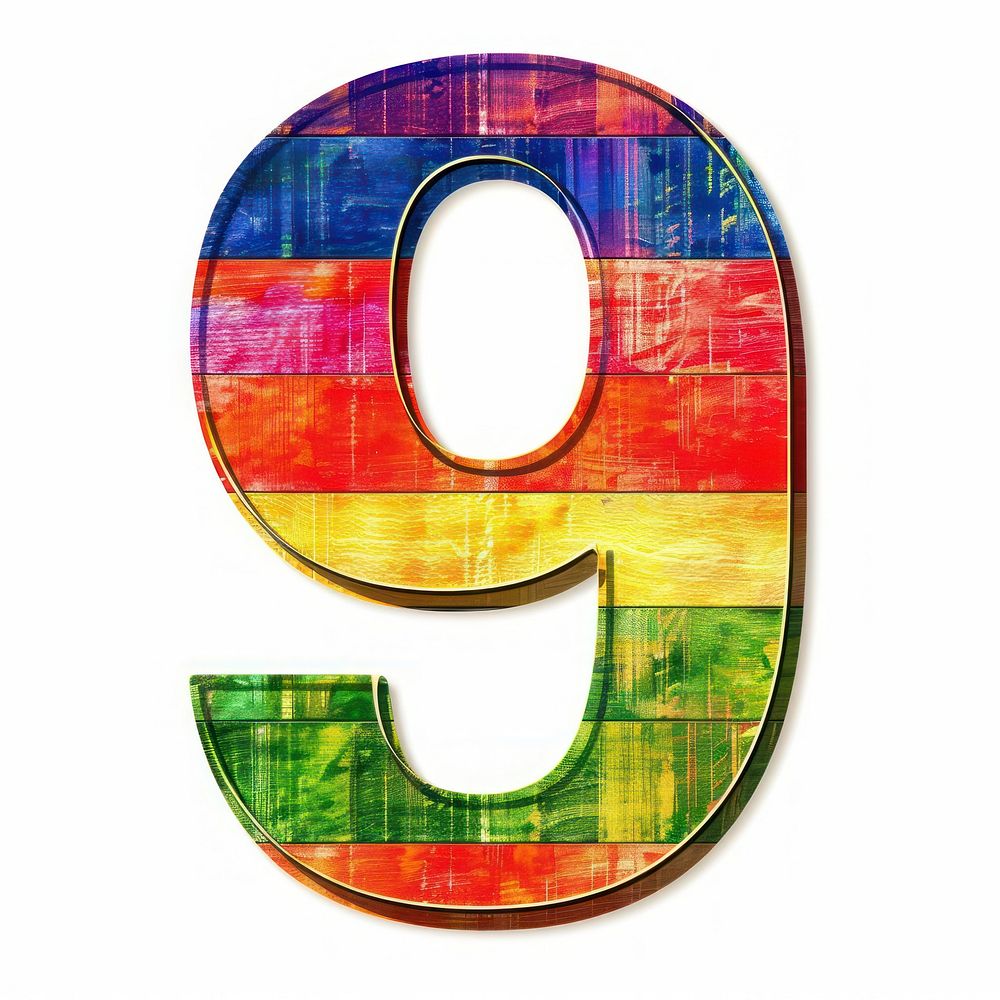 Rainbow number 9 symbol text | Free Photo Illustration - rawpixel