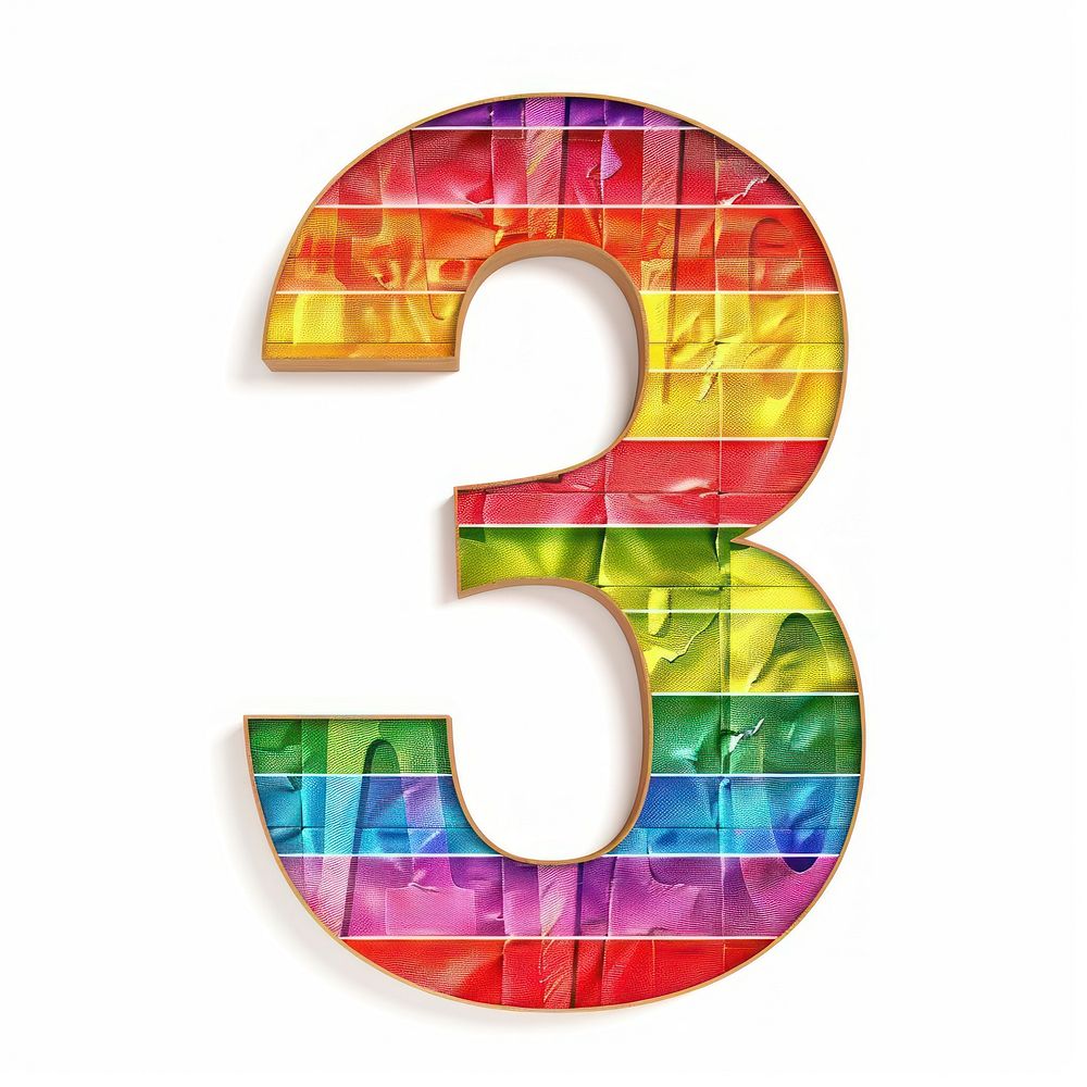 Rainbow number 3 symbol text | Free Photo Illustration - rawpixel