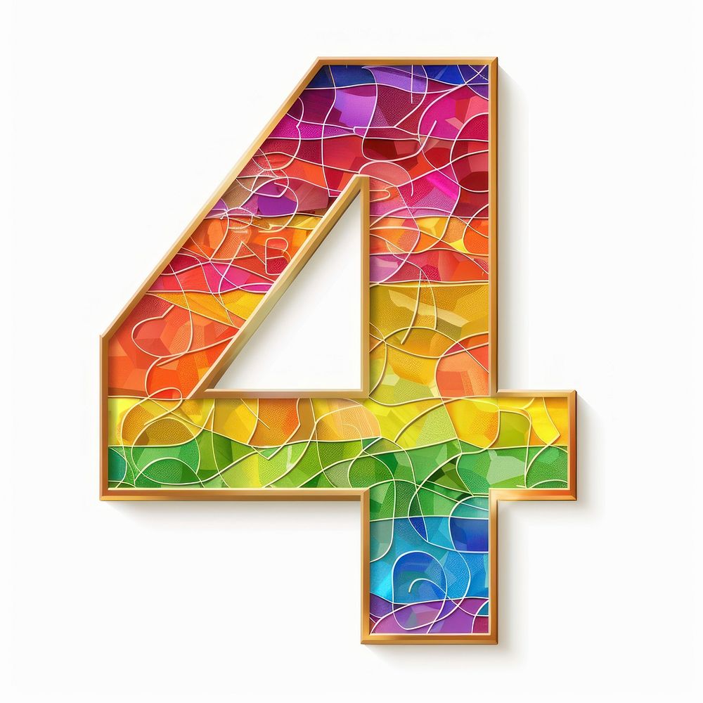 Rainbow number 4 symbol text | Free Photo Illustration - rawpixel