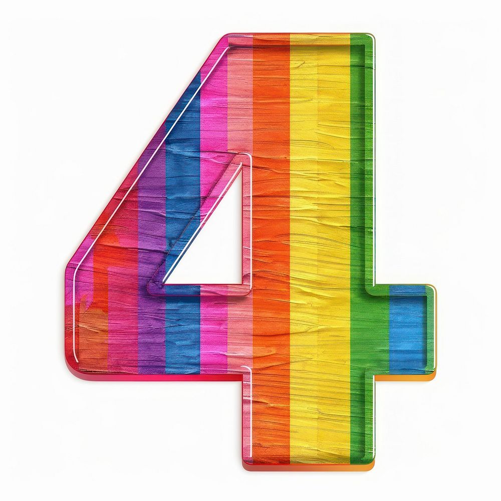 Rainbow number 4 symbol text. | Free Photo Illustration - rawpixel