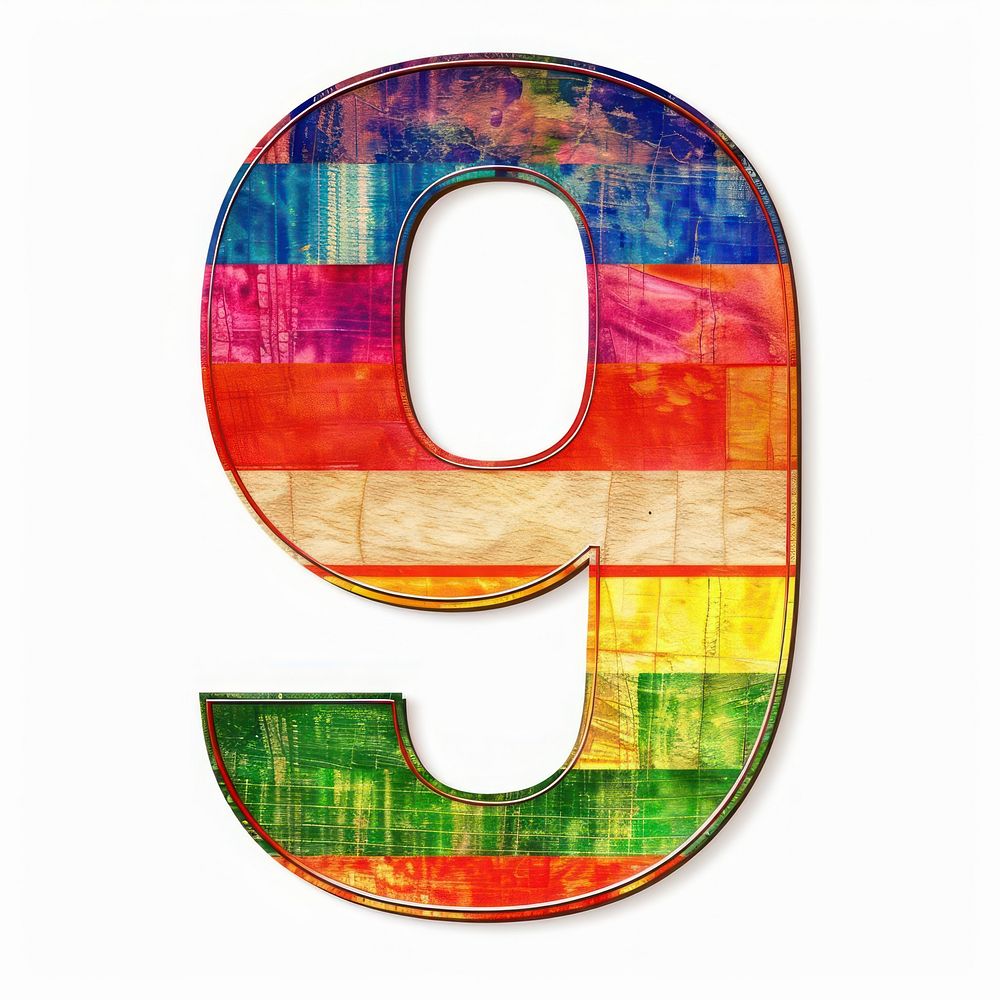 Rainbow number 9 symbol text | Free Photo Illustration - rawpixel